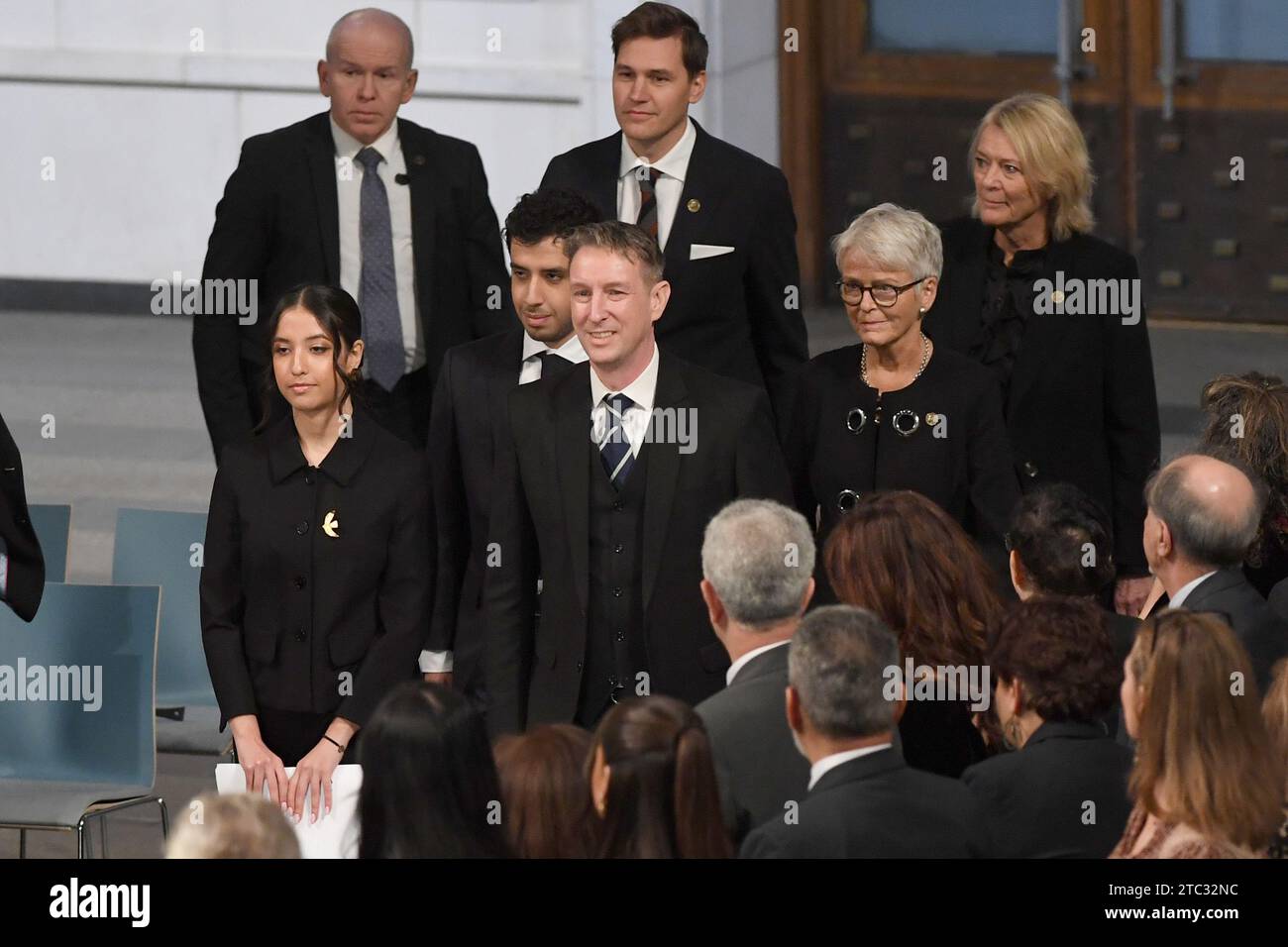 Oslo, Norvège. 10 décembre 2023. Ali Rahmani et Kiana Rahmani assistent ...