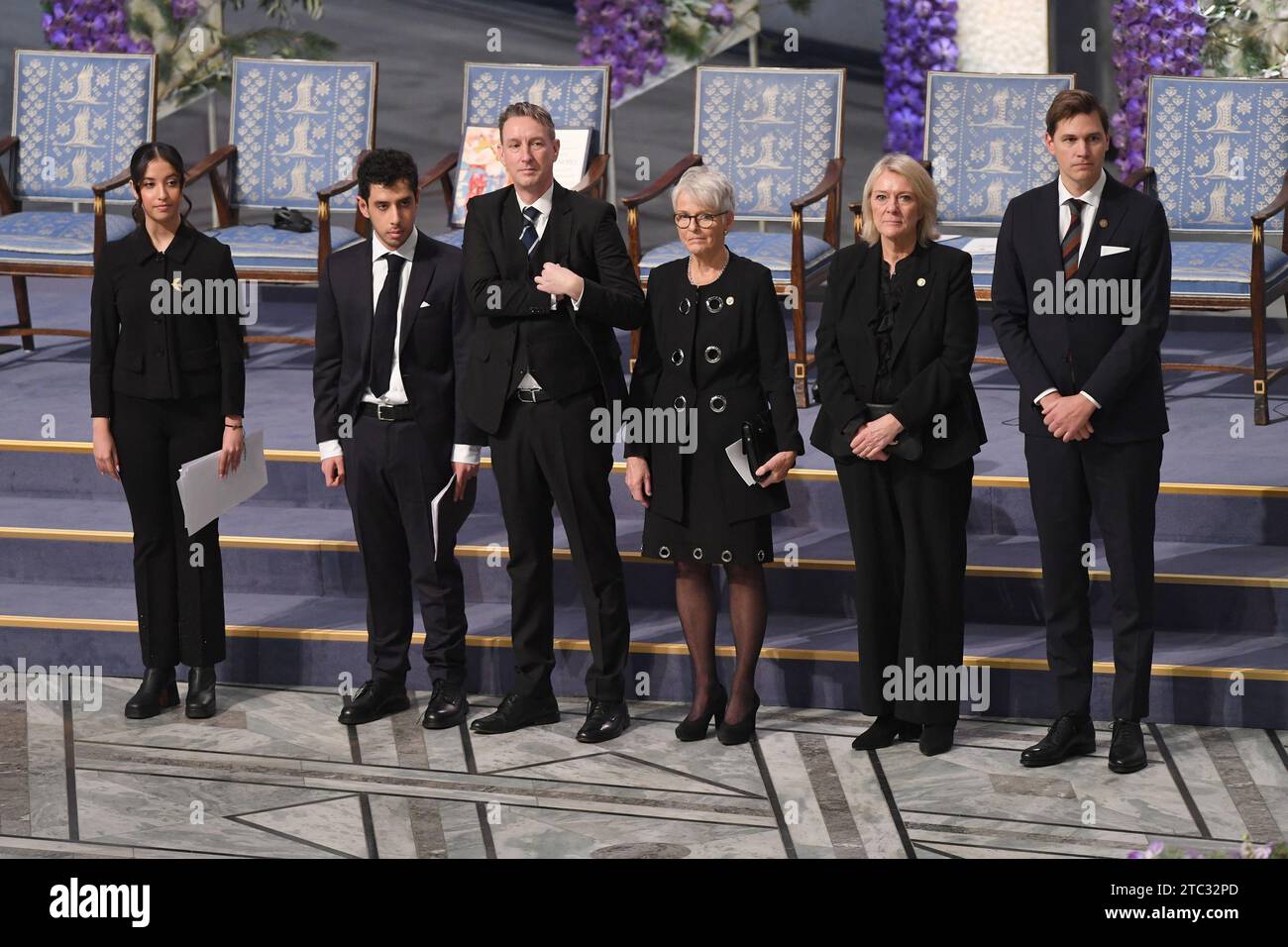 Oslo, Norvège. 10 décembre 2023. Ali Rahmani et Kiana Rahmani assistent ...