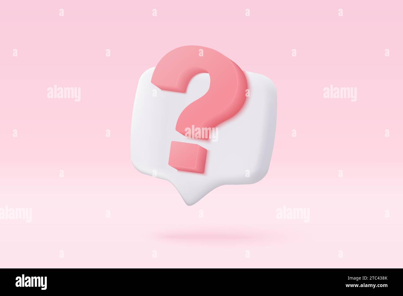 3D symbole d'icône de point d'interrogation ou informations sur la ...