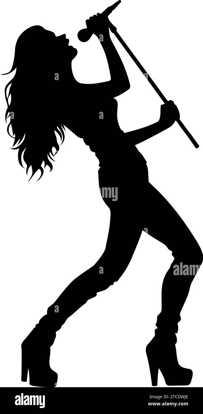 Illustration woman singing microphone Banque d'images vectorielles - Alamy