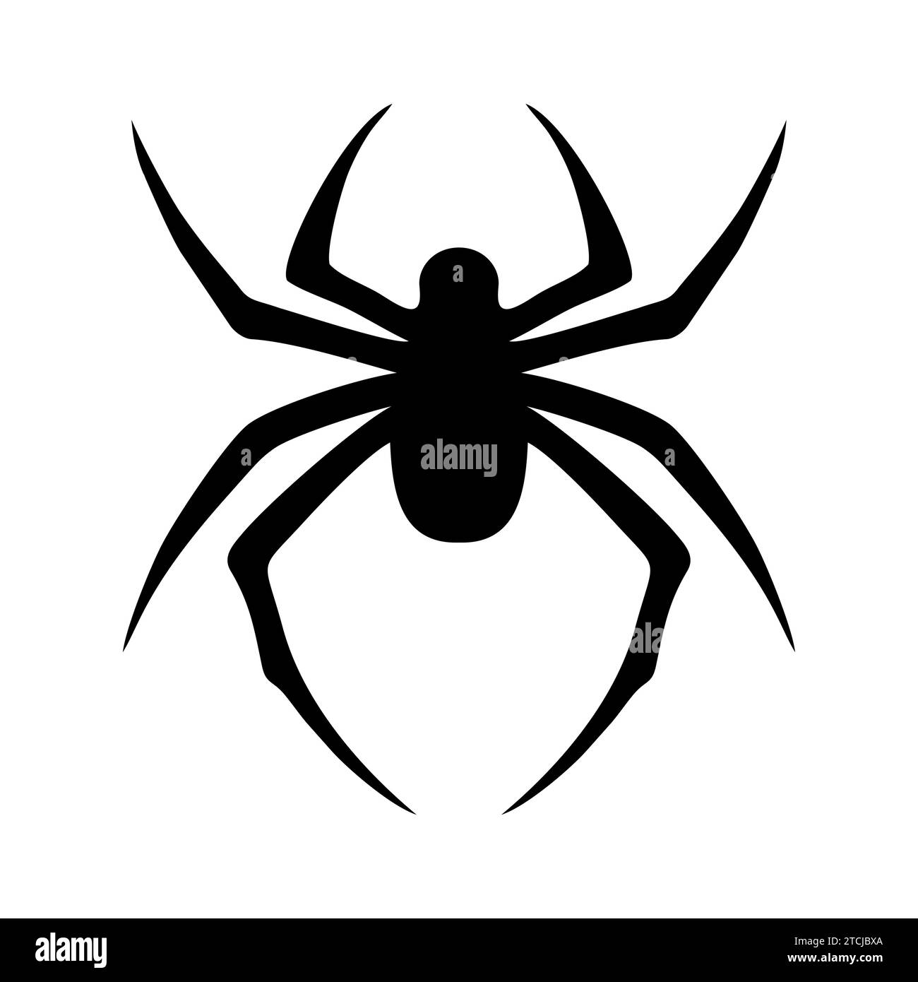 Icône araignée noire. Silhouette d'araignée isolée sur fond blanc ...
