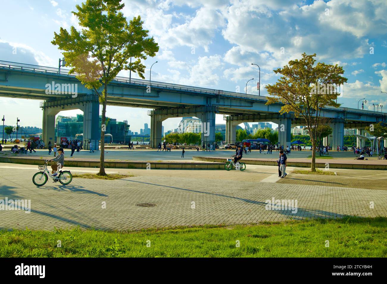 Séoul, Corée du Sud - 1 octobre 2023 : une cour vibrante dans le parc ...