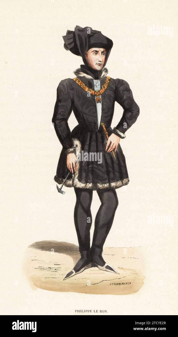 Philippe III, duc de Bourgogne, dit Philippe le bon, 1396-1467. En col ...