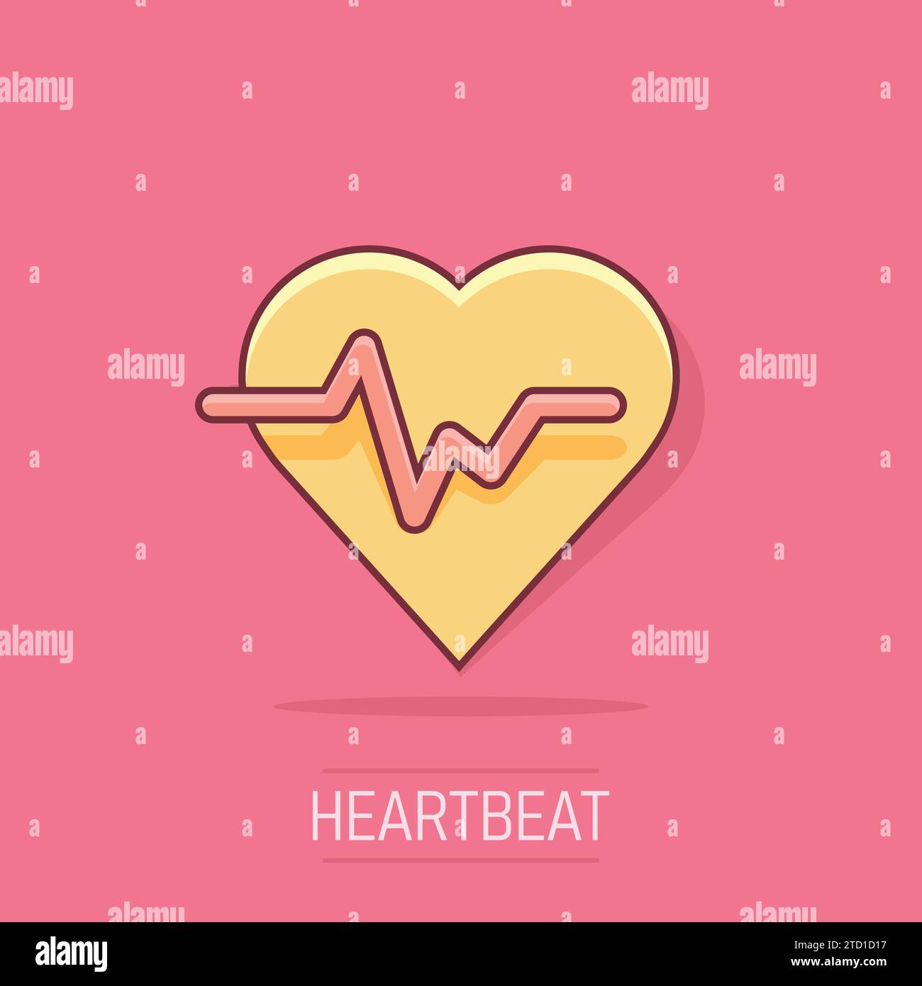 Vector cartoon ligne de signal avec icône de cœur dans le style comique ...