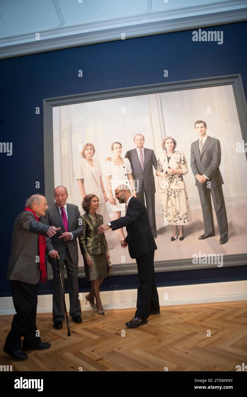 Madrid, 12/03/2014. Les rois Don Juan Carlos et Doña Sofía visitent le ...