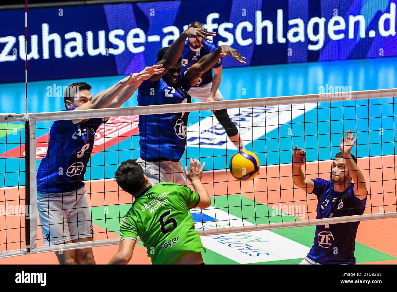 16.12.2023, Spacetech Arena, Friedrichshafen, GER, VBL, VfB Friedrichshafen vs VC Bitterfeld ...