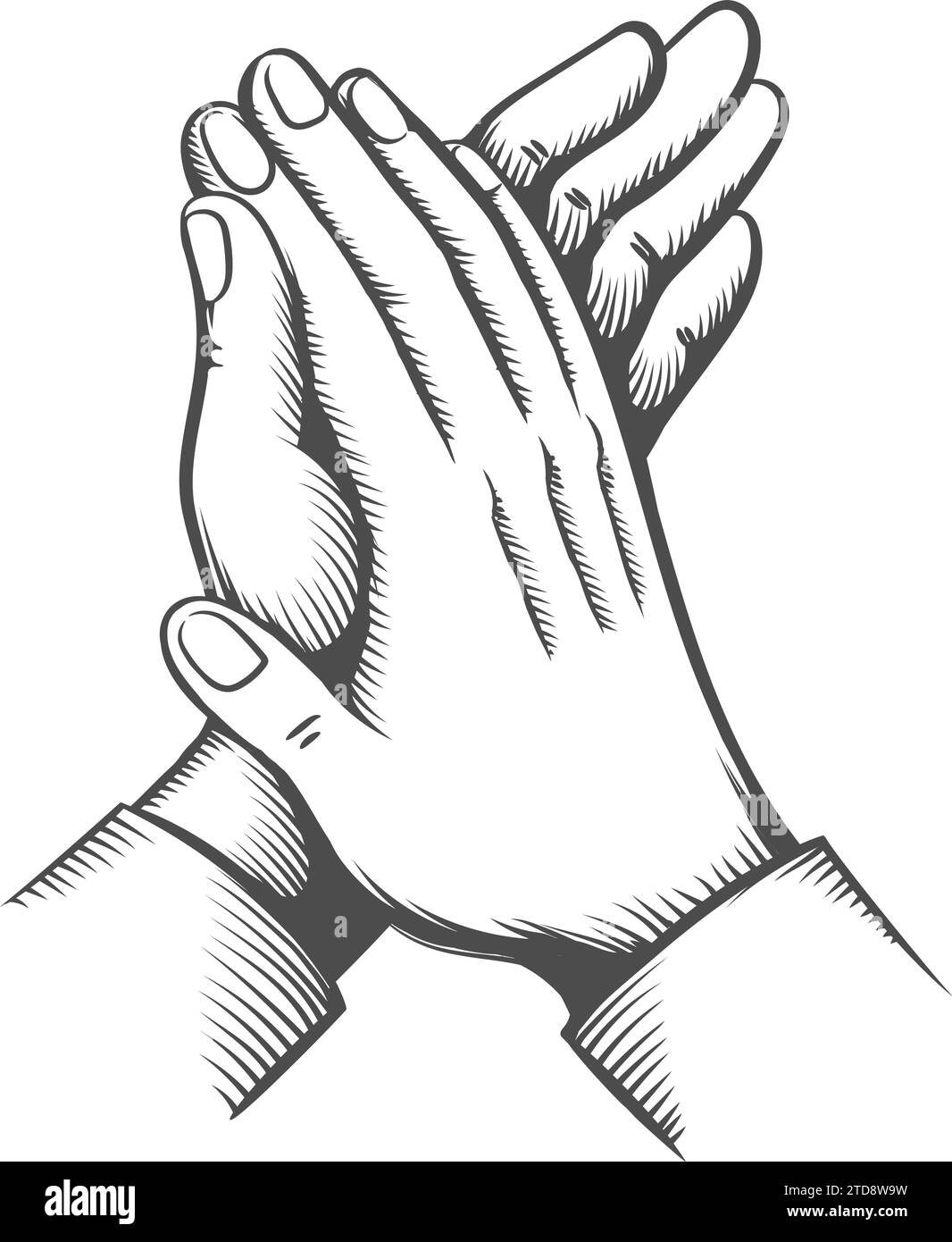 Mains applaudissement gravure Banque d'images noir et blanc - Alamy