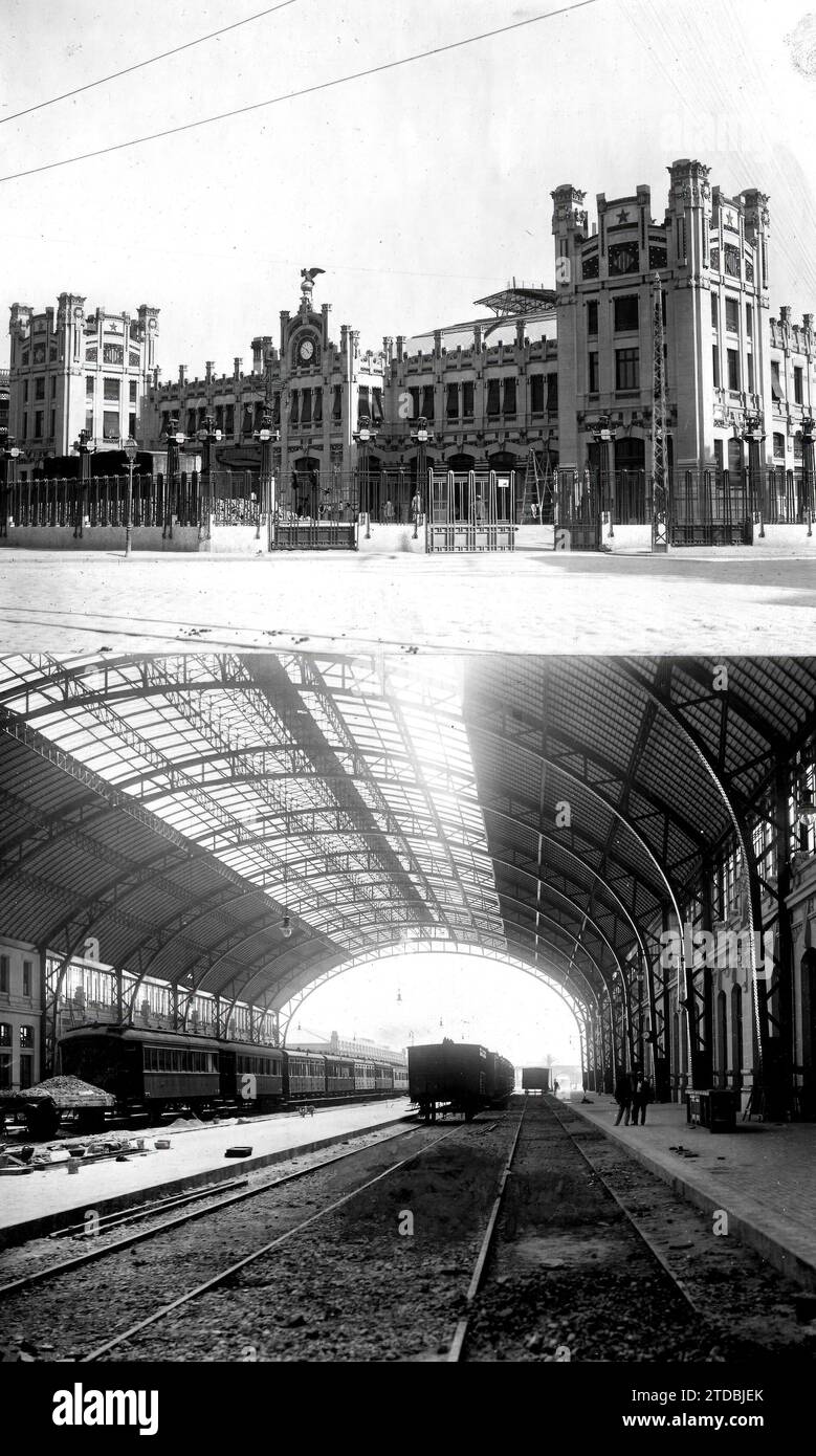 La nouvelle gare nord de Valence a été inaugurée aujourd'hui (07/15/1917). Crédit : Album ...