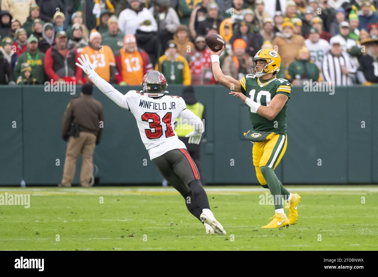 17 décembre 2023 : le quarterback Jordan Love (10) des Packers de Green ...
