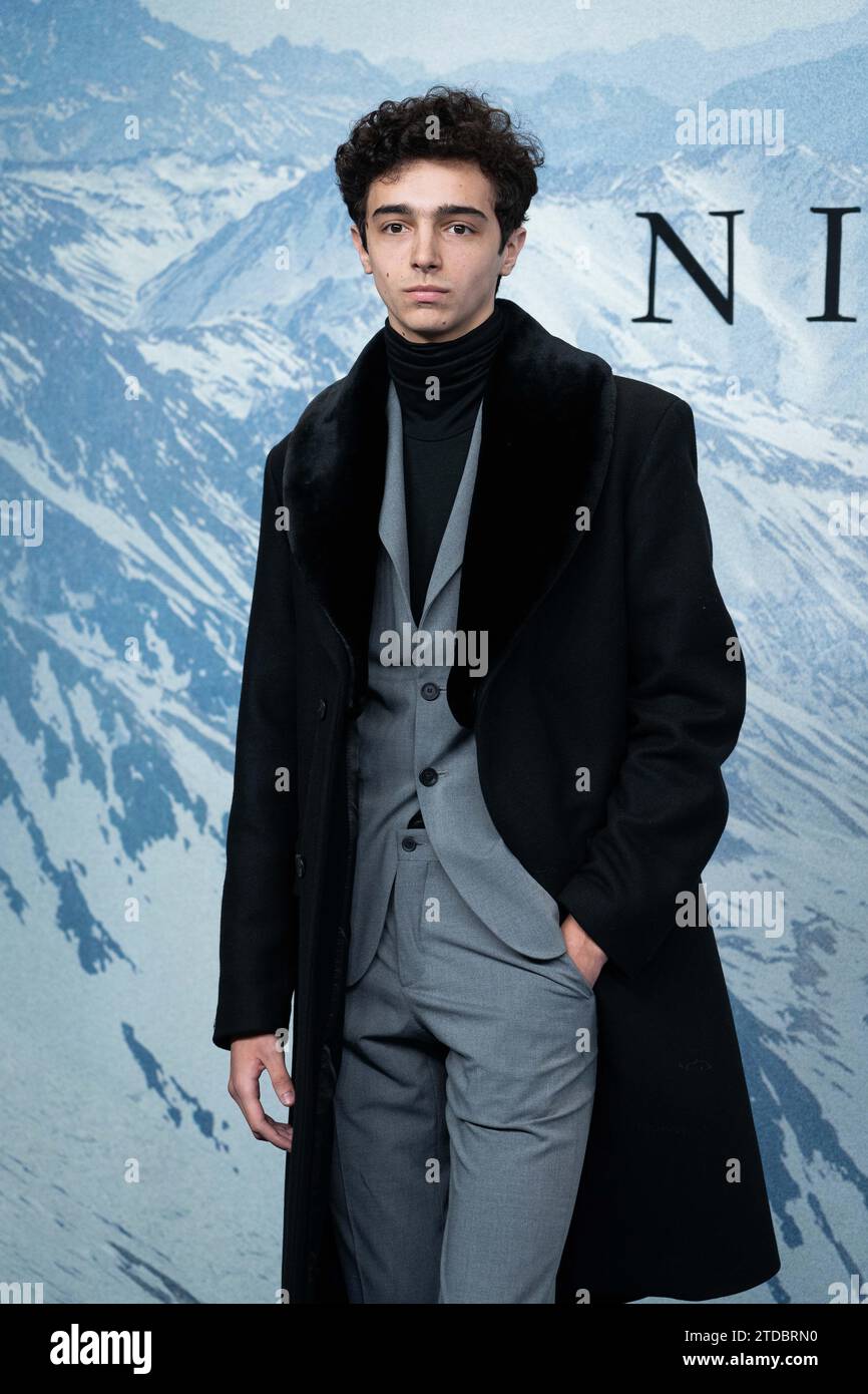 Madrid, Espagne. 14 décembre 2023. Blas Polidori lors de la première de ...