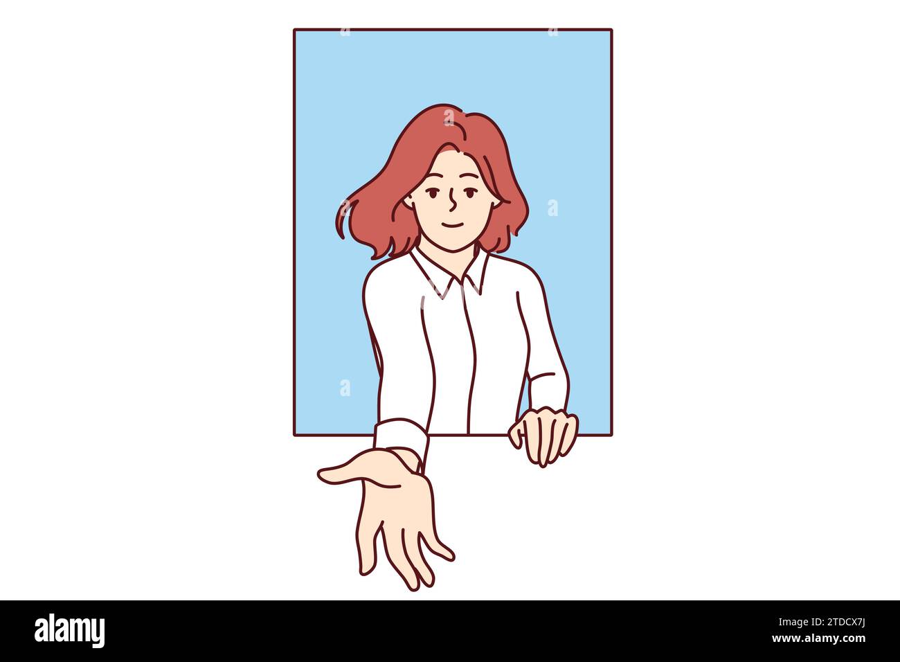 Femme tend la main Banque d'images vectorielles - Alamy