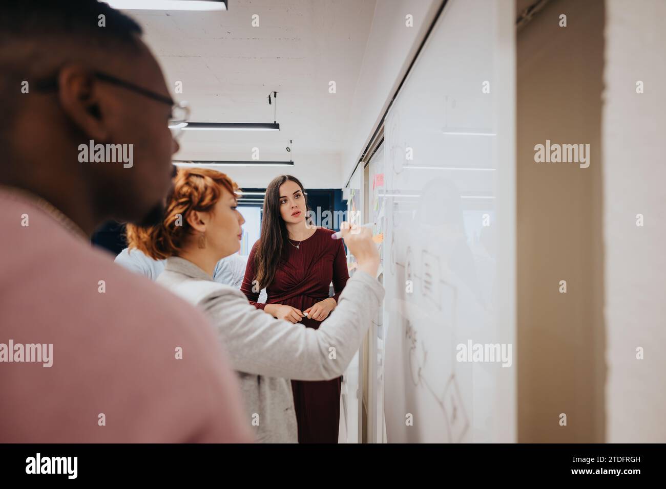 Brainstorming d'équipe multigénérationnelle et discussion des ...