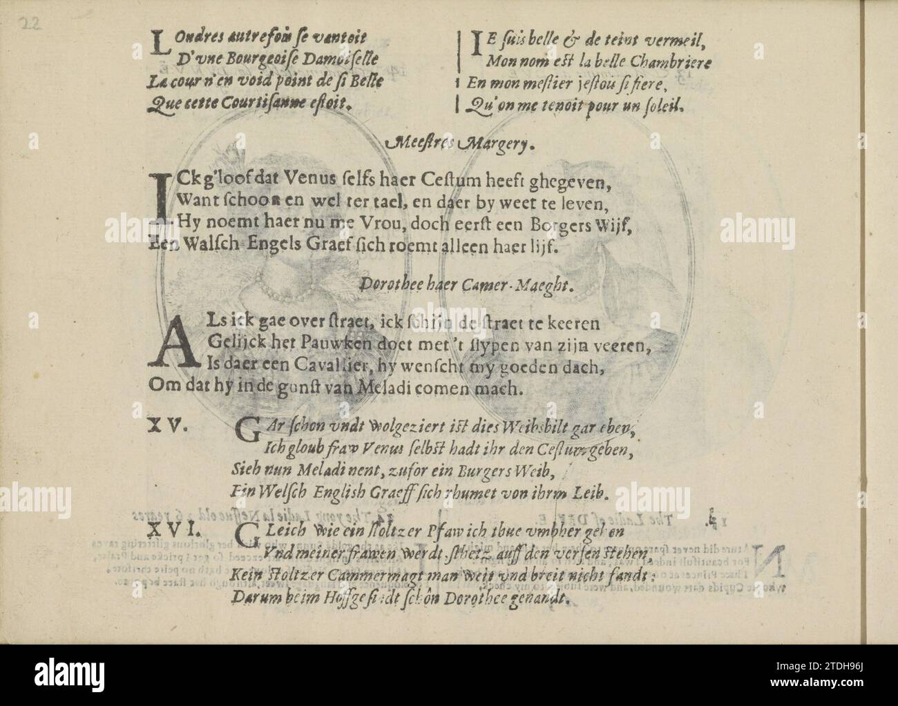 Kwatrijnen dans les portraits des Courtisanes intitulée maîtresse ...