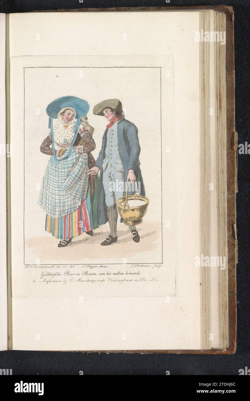 Gelderse Boer et Boerin, Ludwig Gottlieb Portman, d'après Dirk Van Oosterhoudt, 1807 Gelders ...
