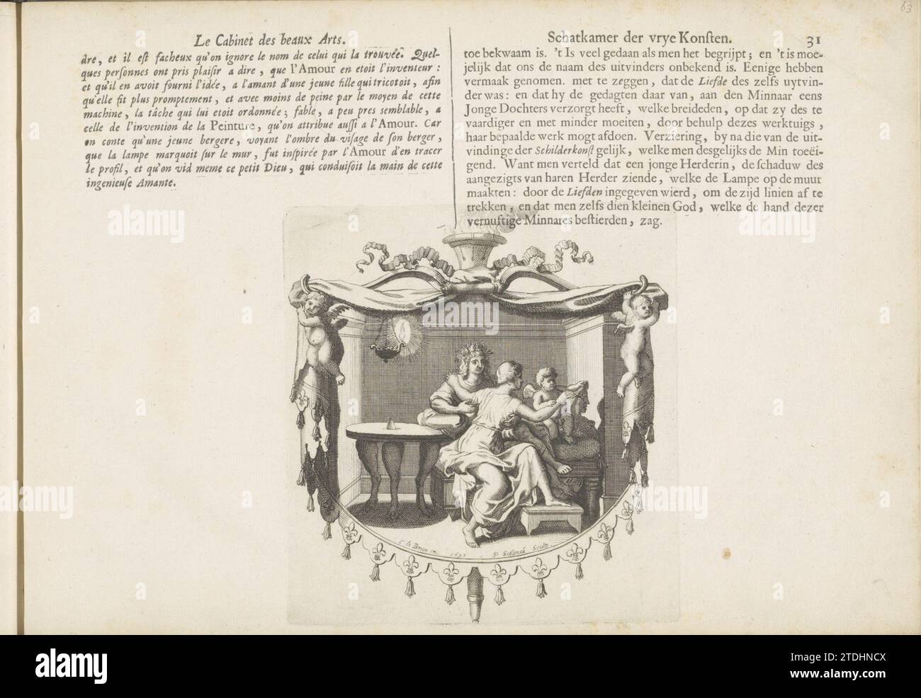 Invention de la peinture, 1693 Amor comme inventeur de la peinture. Un ...