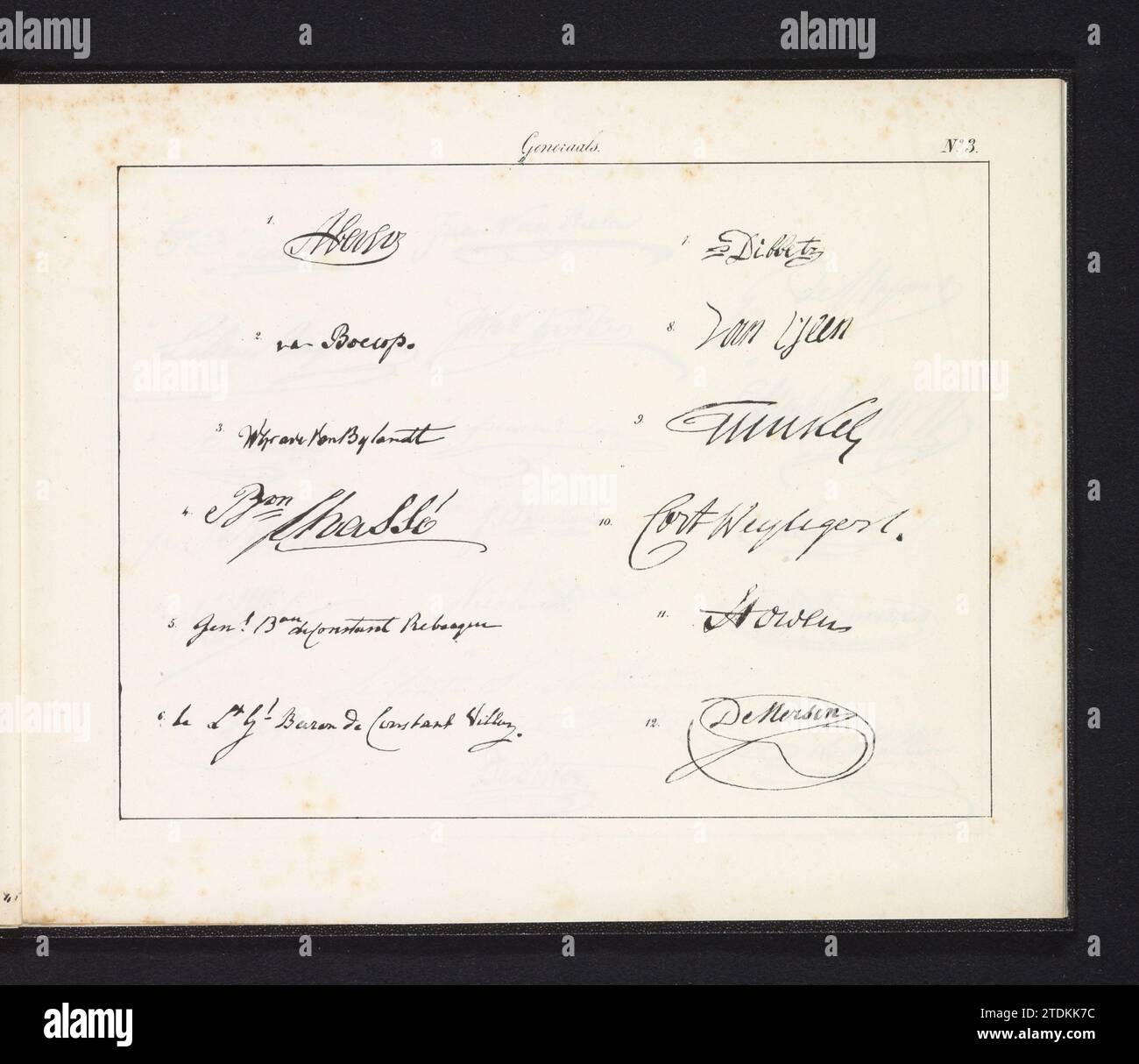 Signatures de généraux, 1830, 1830 fac-similés des signatures de douze ...