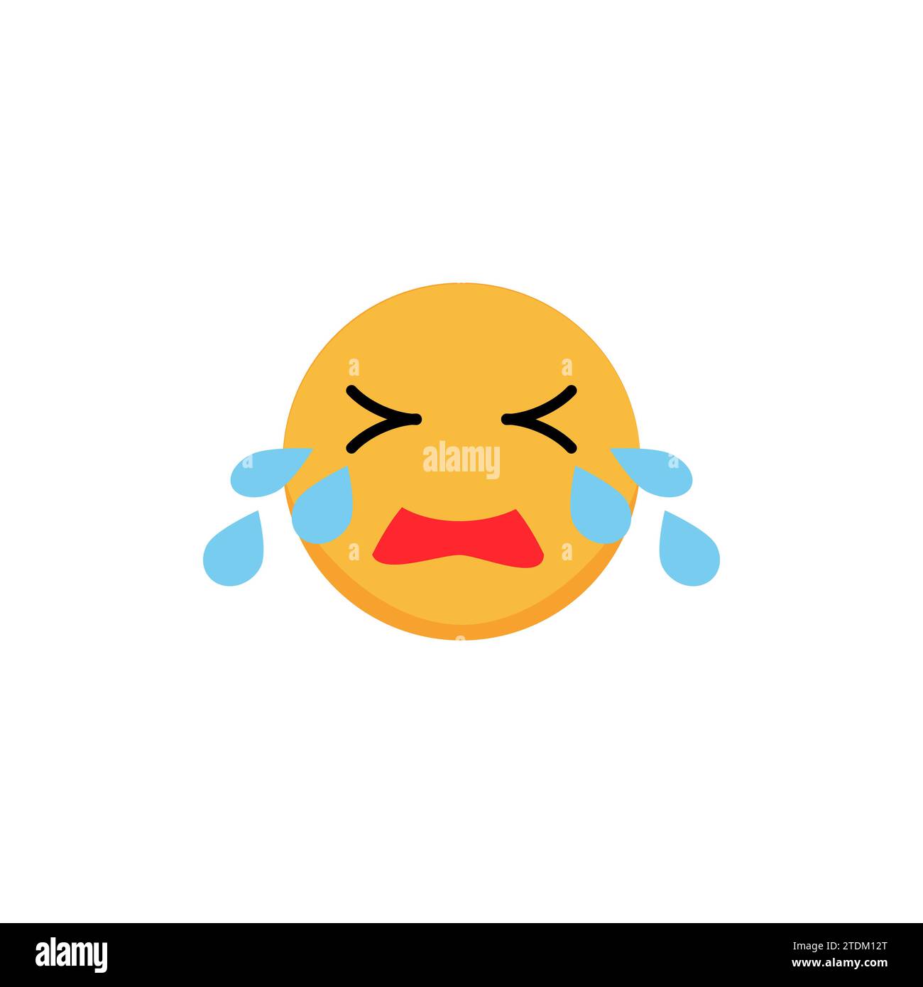 Émoticône pleurant. Emoji de dessin animé. Illustration vectorielle ...