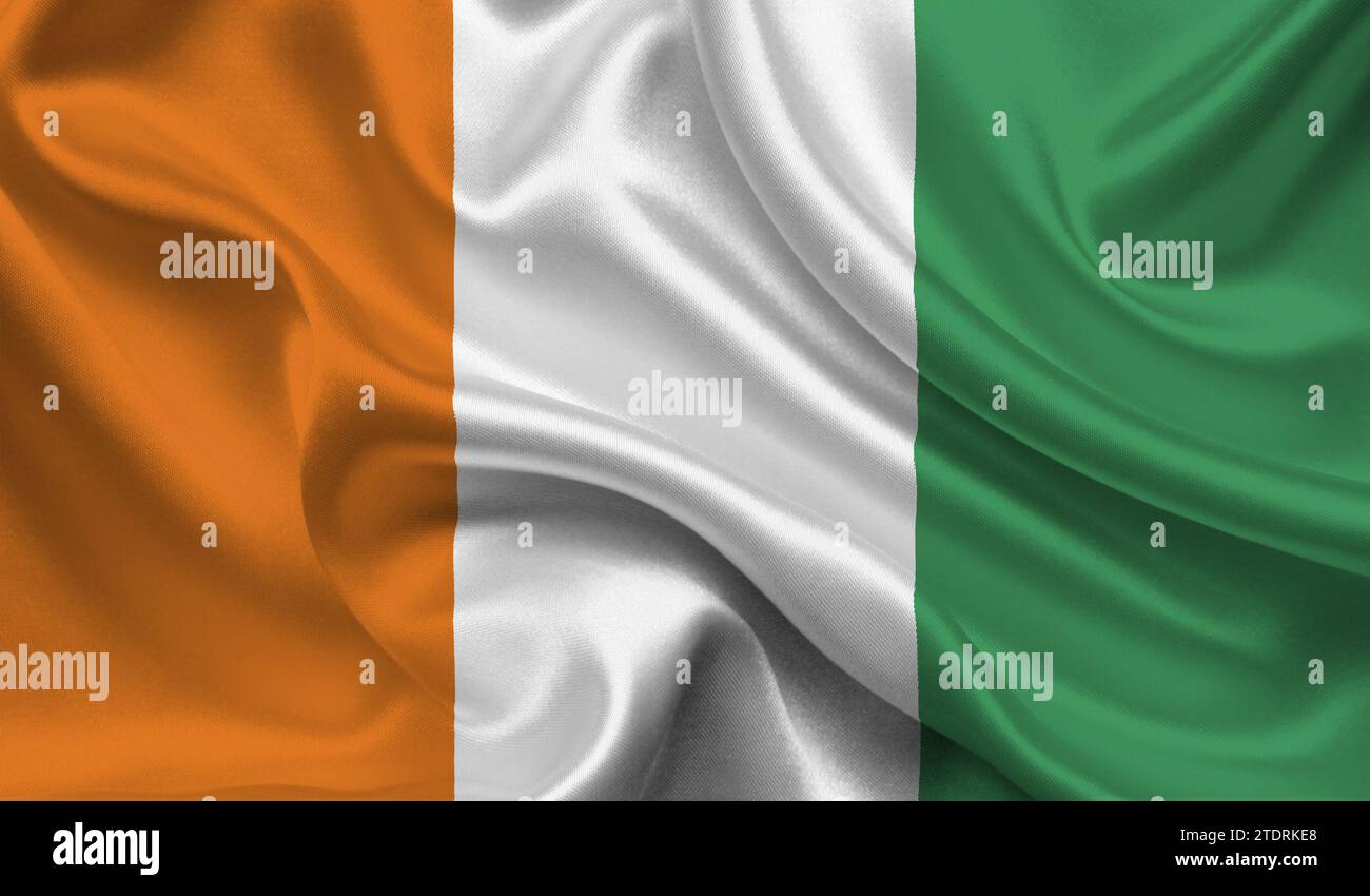 Haut drapeau détaillé de la Côte d'Ivoire. Drapeau national de la Côte ...
