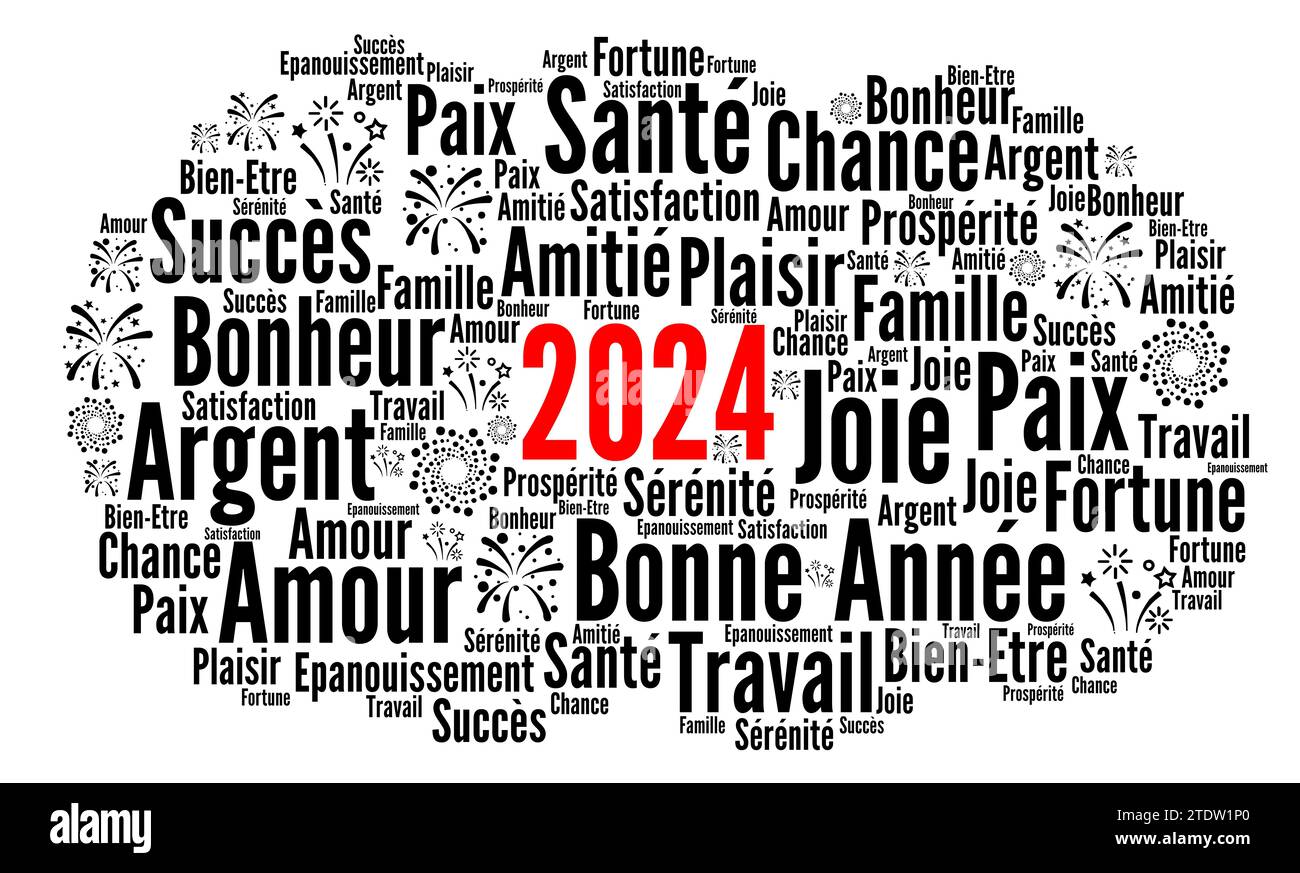 Voeux de nouvel an 2024 Banque d'images détourées - Alamy