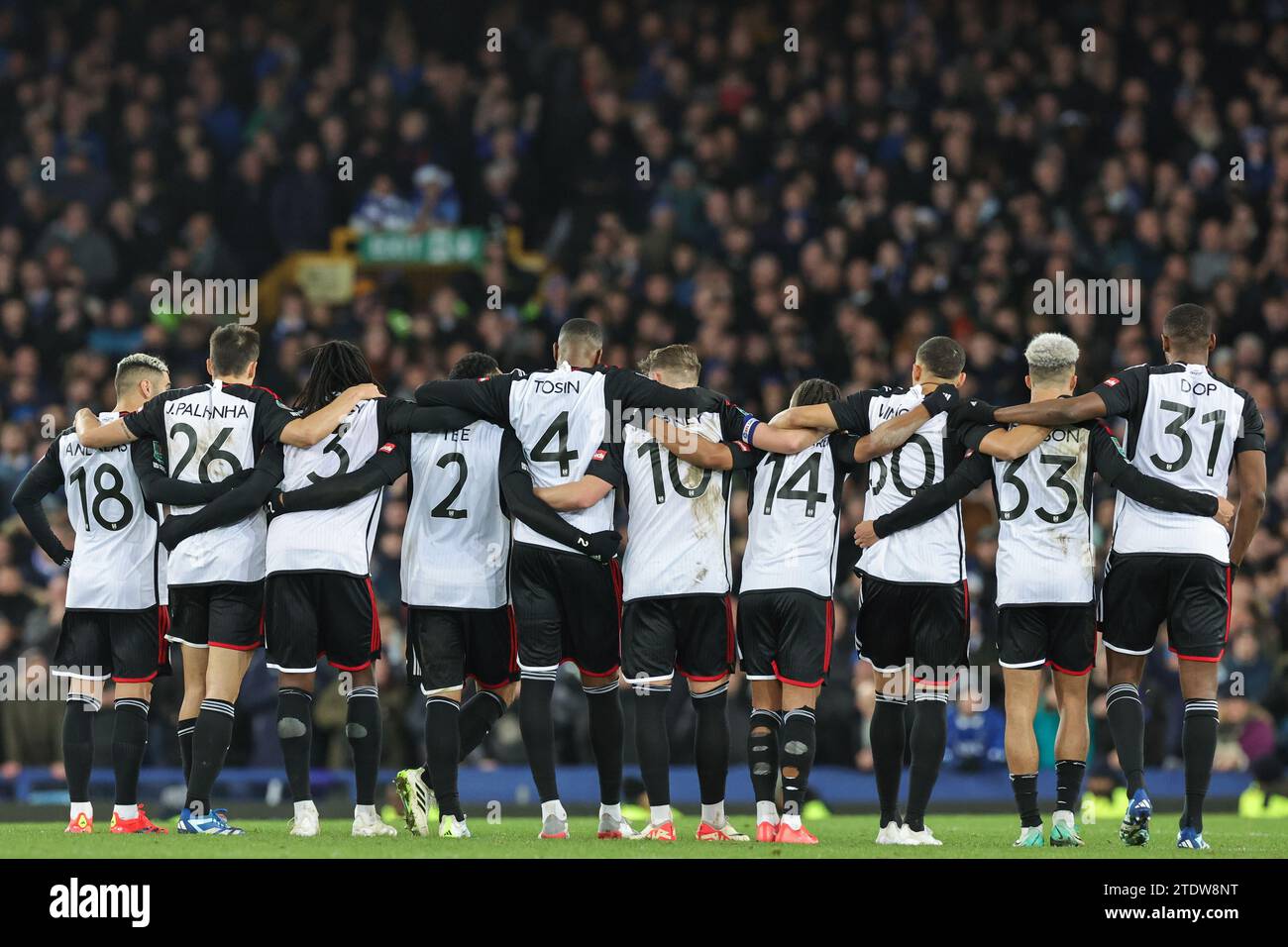 Les joueurs de Fulham s'alignent lors du match de quart de finale de la ...