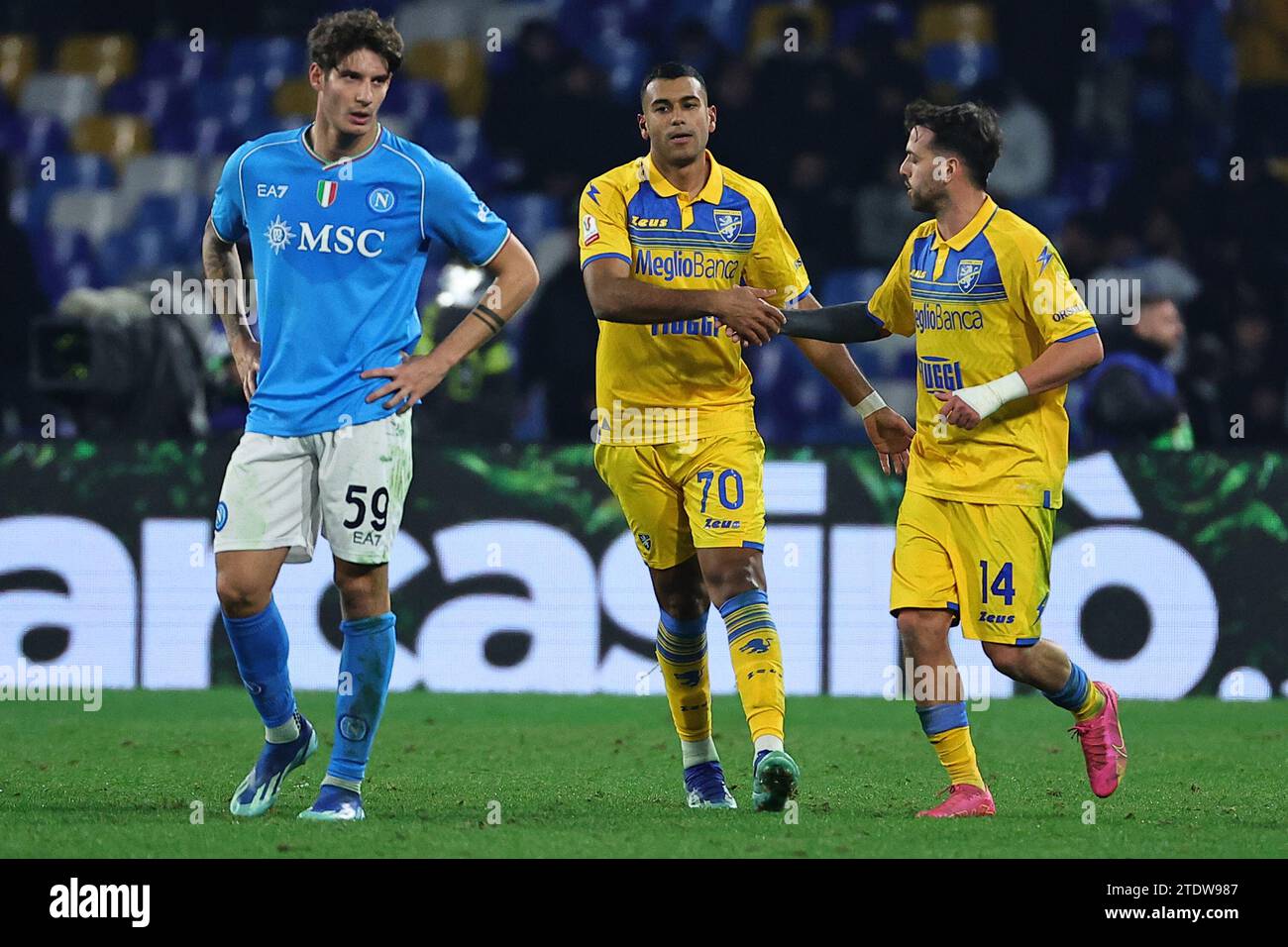 Naples, Italie. 19 décembre 2023. Walid Cheddira de Frosinone(c ...
