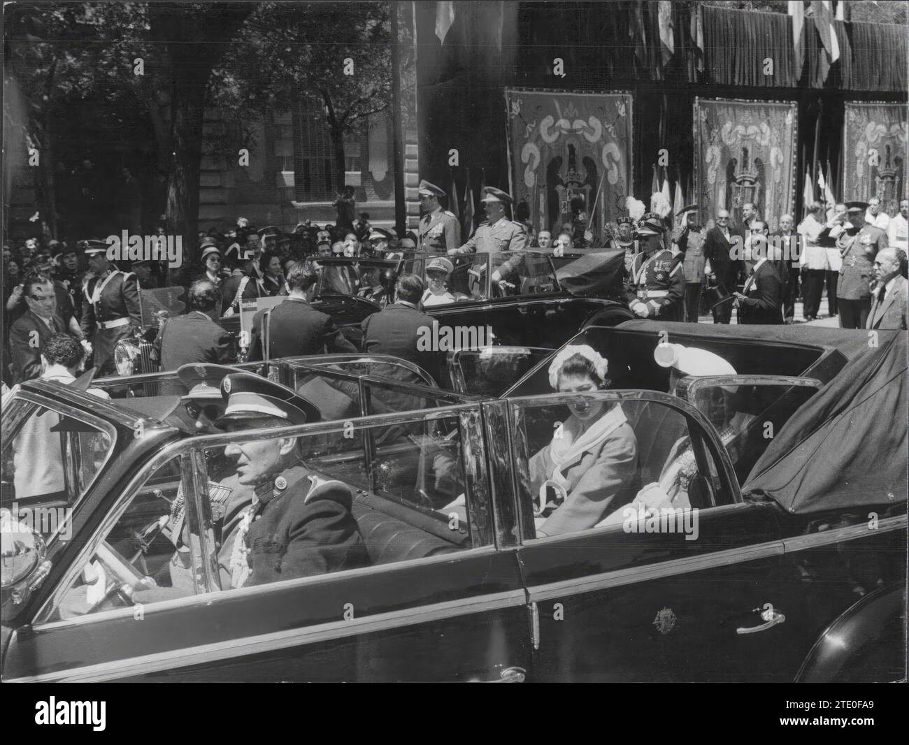 05/20/1957. Les souverains d'Iran, en Espagne. Dans l’image, les deux ...