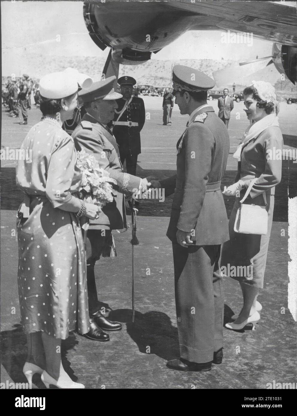 05/20/1957. Les souverains d'Iran, en Espagne. Dans l’image, son ...