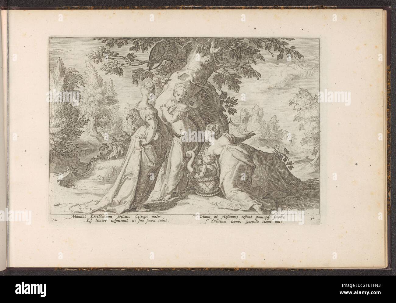 Les filles de Cecrops ouvrent le panier de Minerva, 1728 imagination de ...
