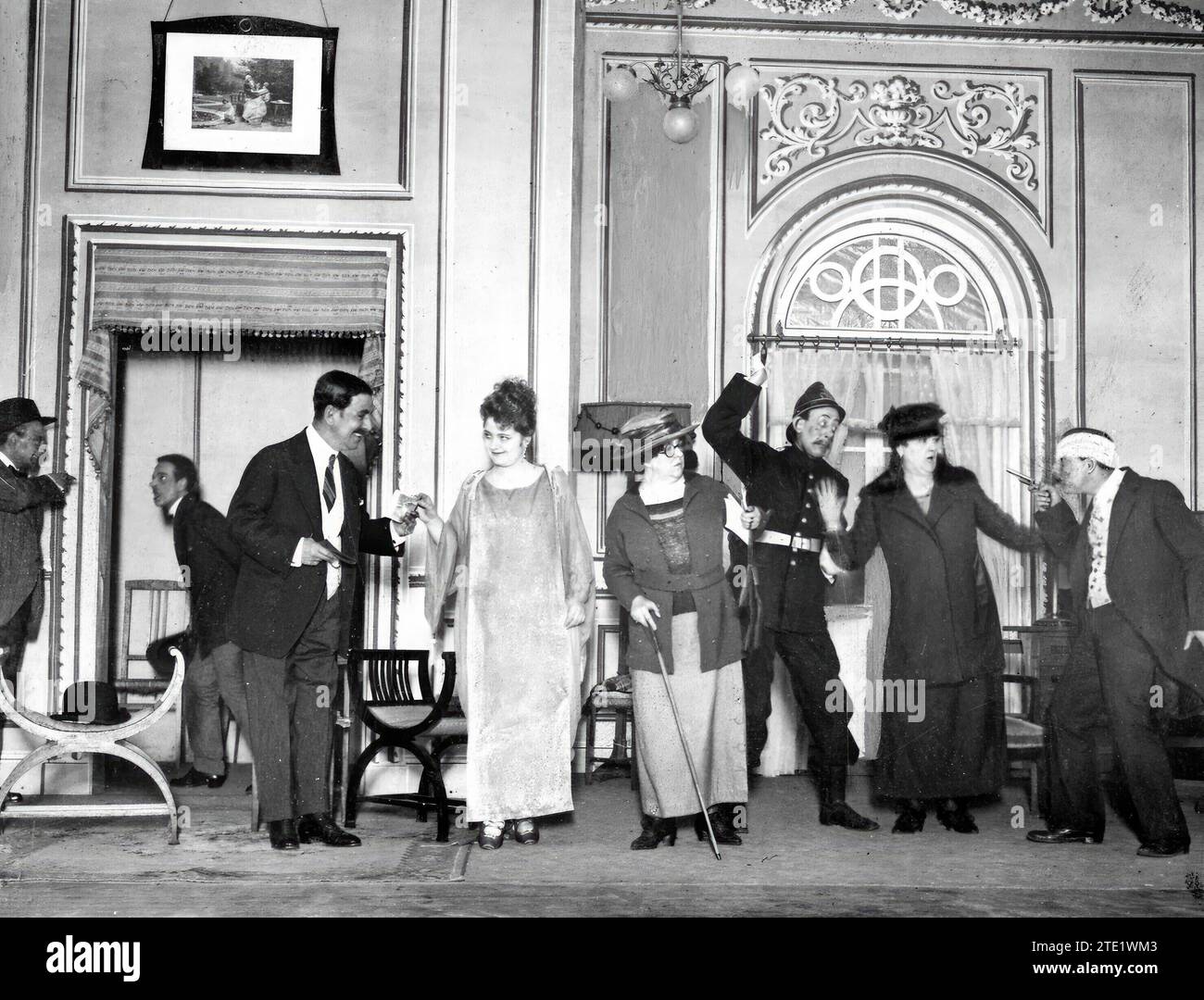 03/20/1919. Madrid. Au théâtre Infanta Isabel. Une scène de The Comic ...