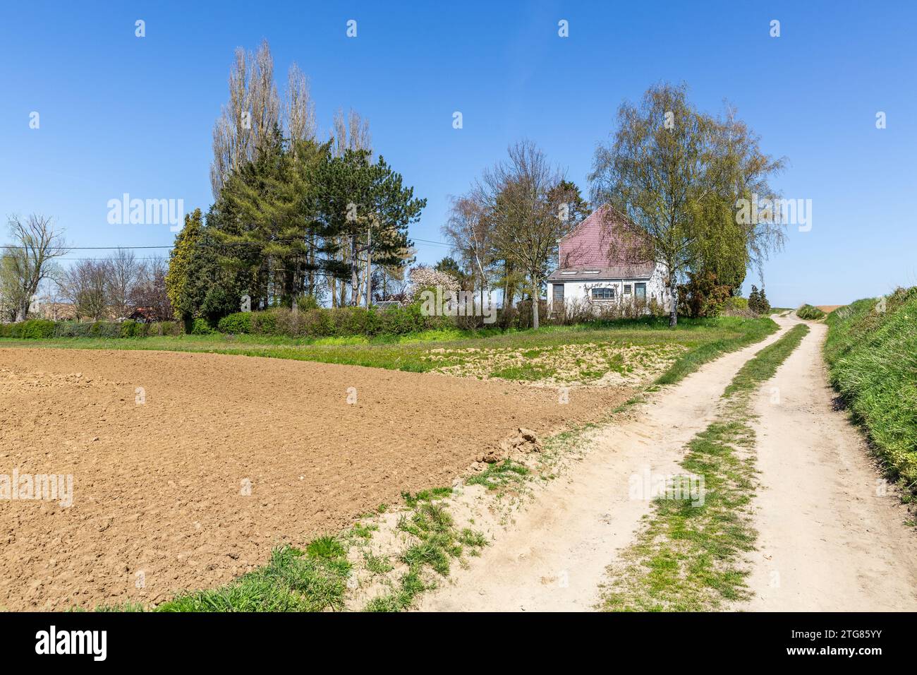 Maison sur le chemin de terre Banque de photographies et d’images à ...
