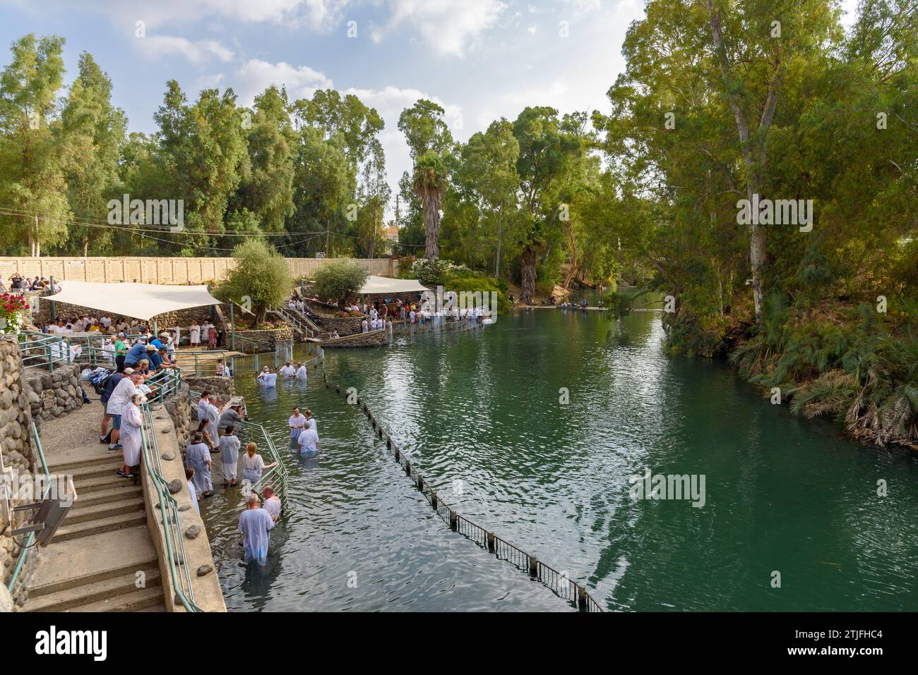 Site baptismal de Yardenit sur le Jourdain. Deganya Alef, district du ...