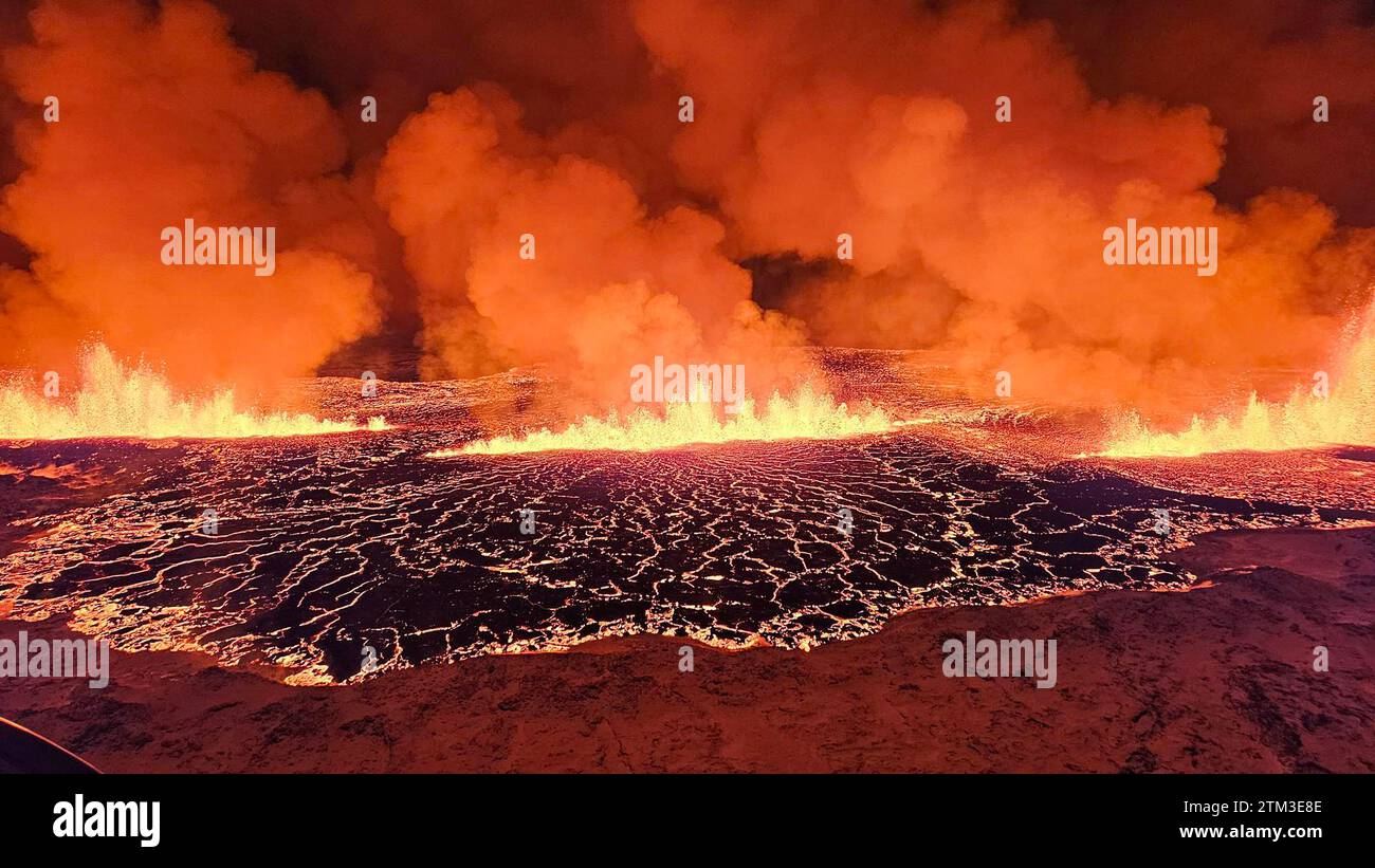 Grindavik, Islande occidentale, Islande. 19 décembre 2023. Le magma ...