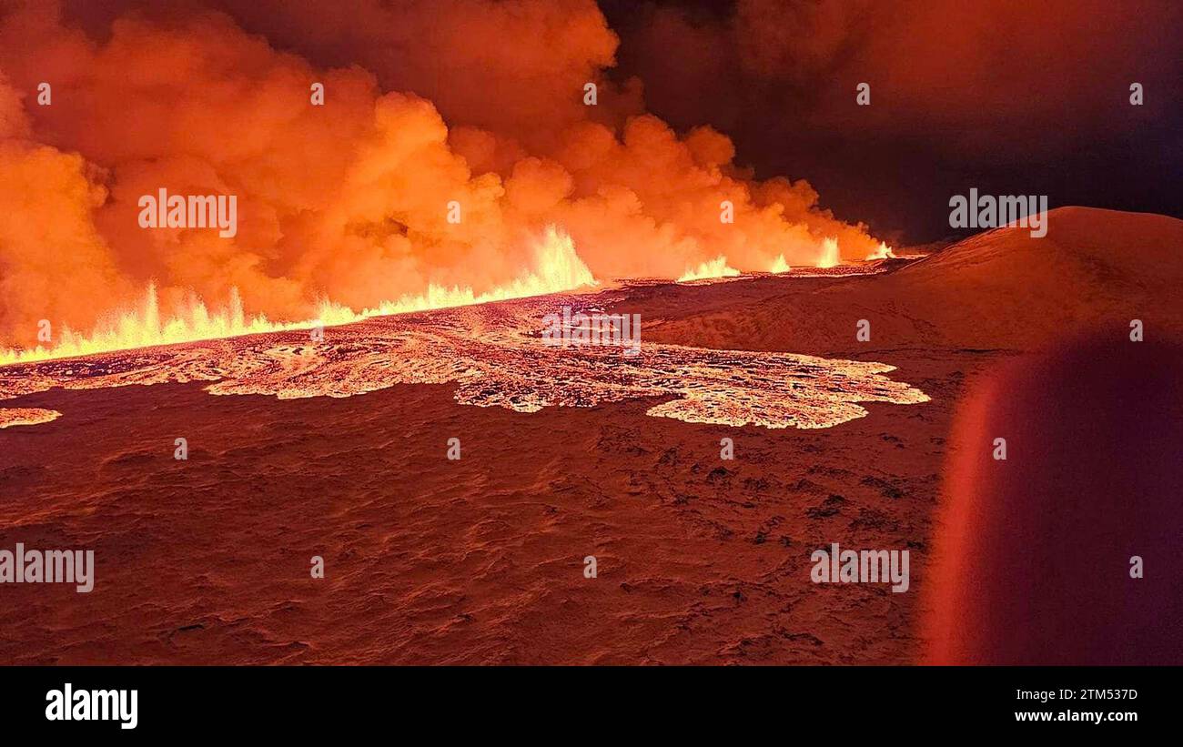 Grindavik, Islande occidentale, Islande. 19 décembre 2023. Le magma ...