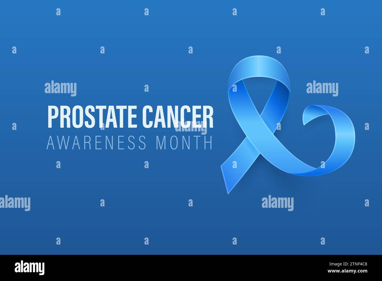 Bannière du cancer de la prostate, carte, écriteau avec vecteur 3d ruban bleu réaliste sur fond ...