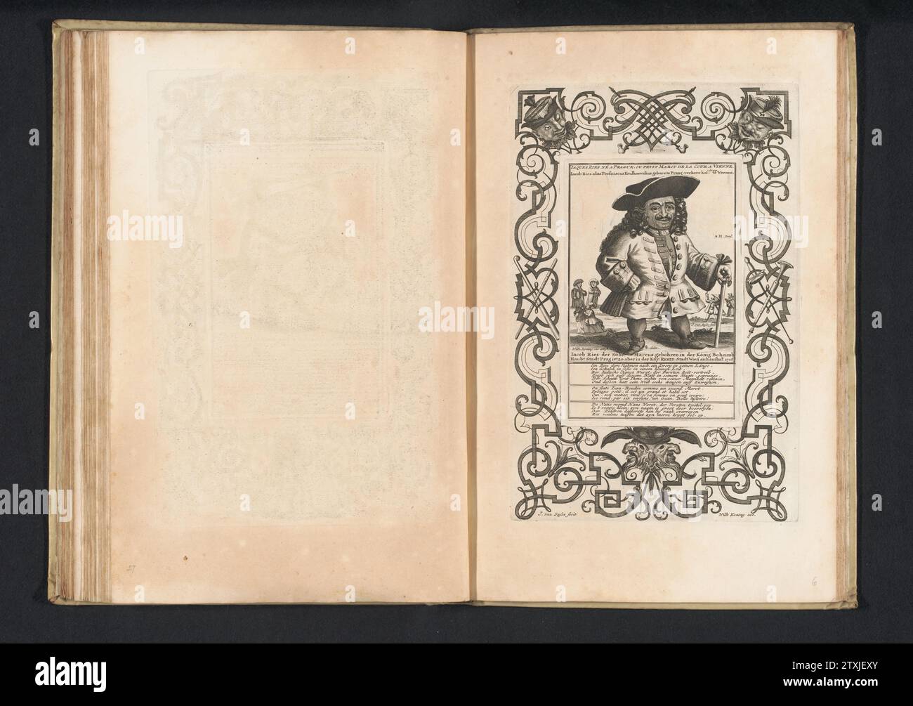 De Dwerg Jacob Ries, 1720, 1716 - 1720 Portrait du nain juif Jacob Ries ...