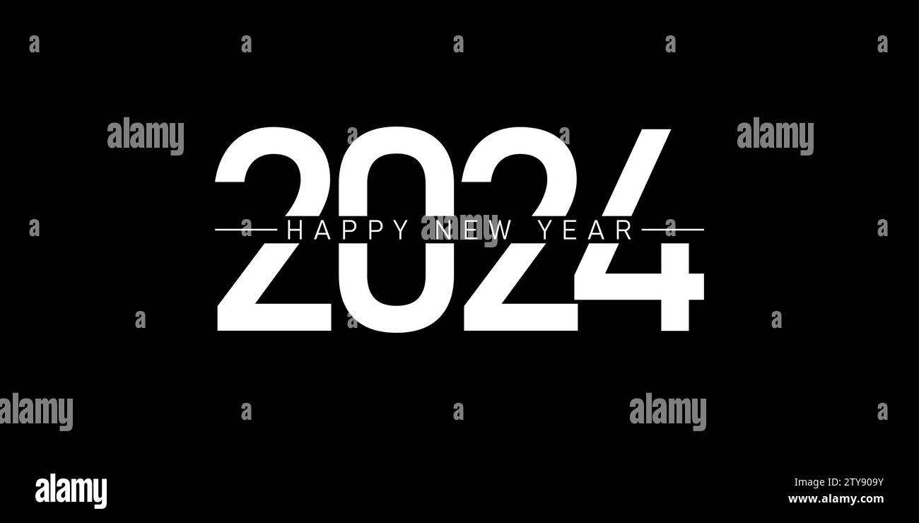 Réveillon du nouvel an 2024 Banque d'images noir et blanc - Alamy