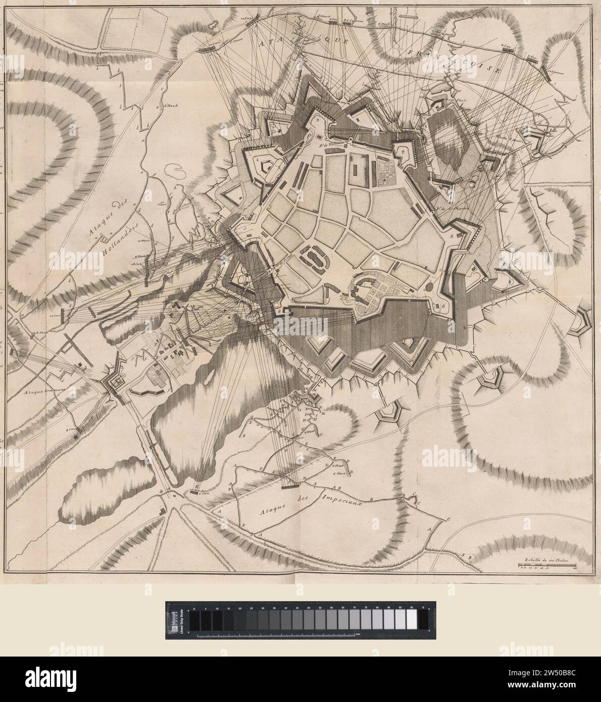 Beleg van le Quesnoy, 1712, 1729 carte du siège du Quesnoy par les ...