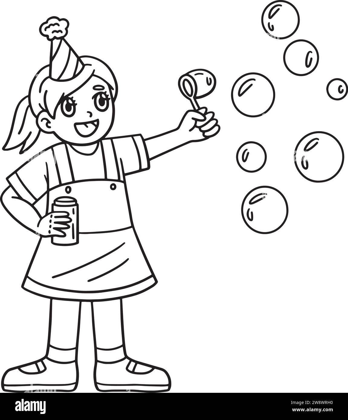 Enfants soufflant des bulles Banque d'images noir et blanc - Alamy