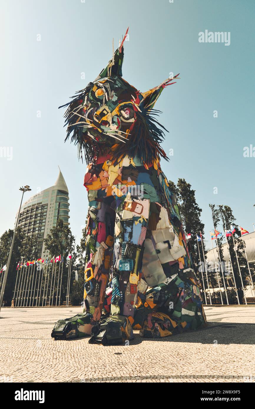 Lisbonne, Portugal -24 juin 2023 : le Lynx ibérique de Bordalo II est ...