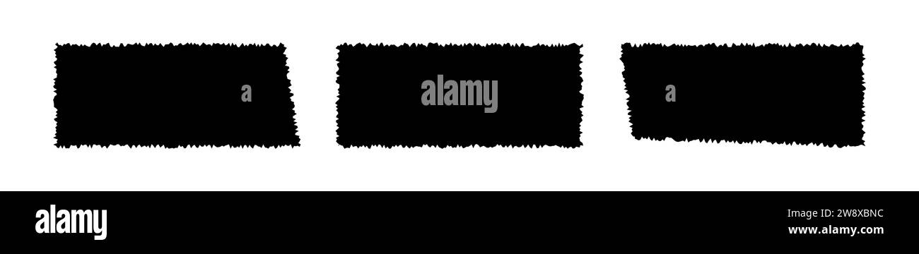 Papier rectangle avec bords déchirés. Formes géométriques dentelées ...