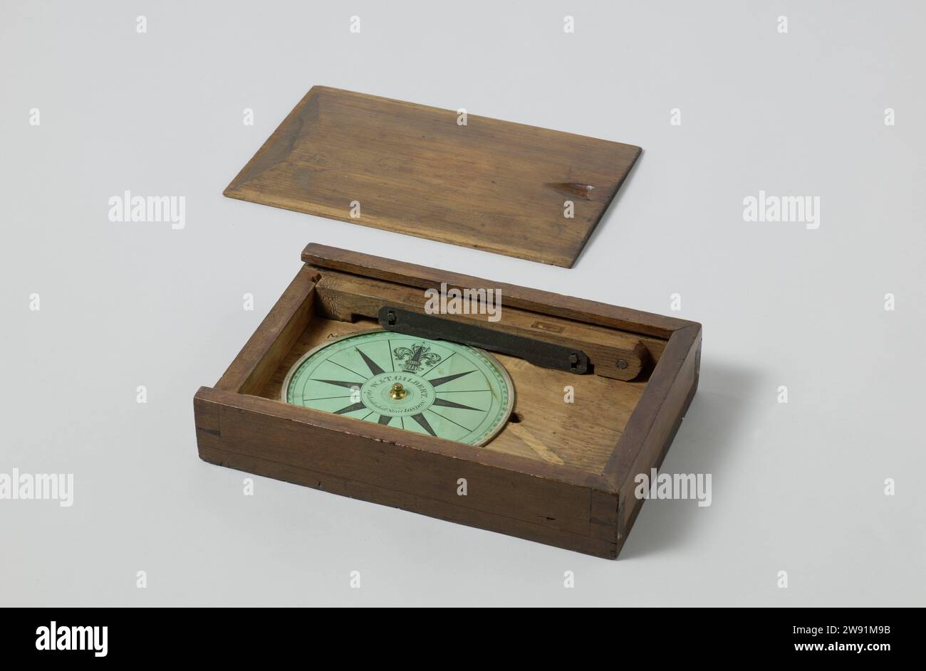 Boîte avec carte de boussole, W. & T. Gilbert, c. 1810 - c. 1858 boîte ...