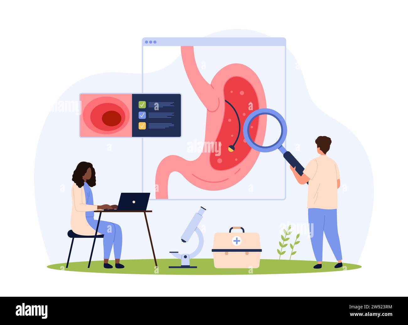 Diagnostic de la maladie gastrique, procédure endoscopique en gastro ...