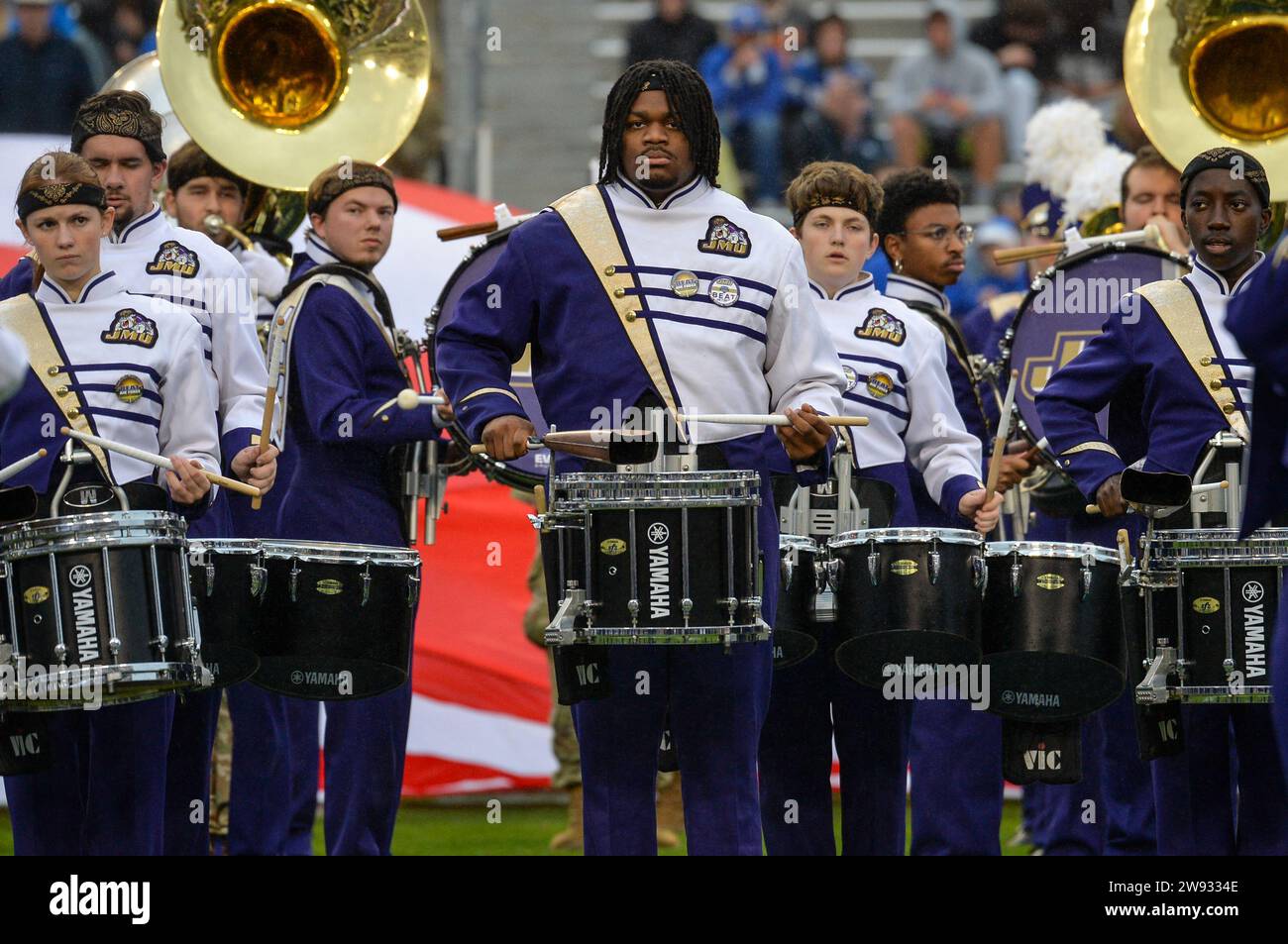 22 décembre 2023 : James Madison Dukes joue sur le terrain lors du ...