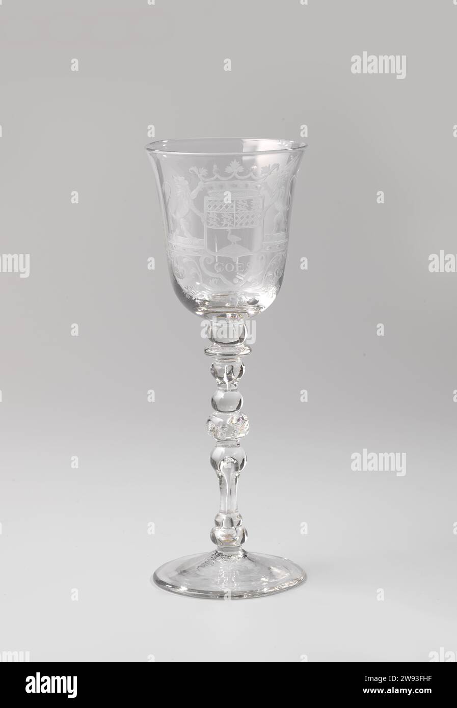 Verre calice avec l'arme de Goes, Anonyme, c. 1725 - c. 1750 verre ...