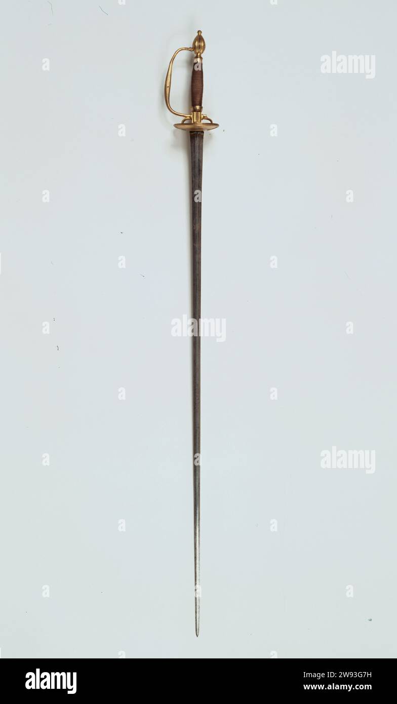 Degen de F. Boogaard, Anonyme, 1813 - 1832 épée Degen avec une poignée de fer doré de feu ...