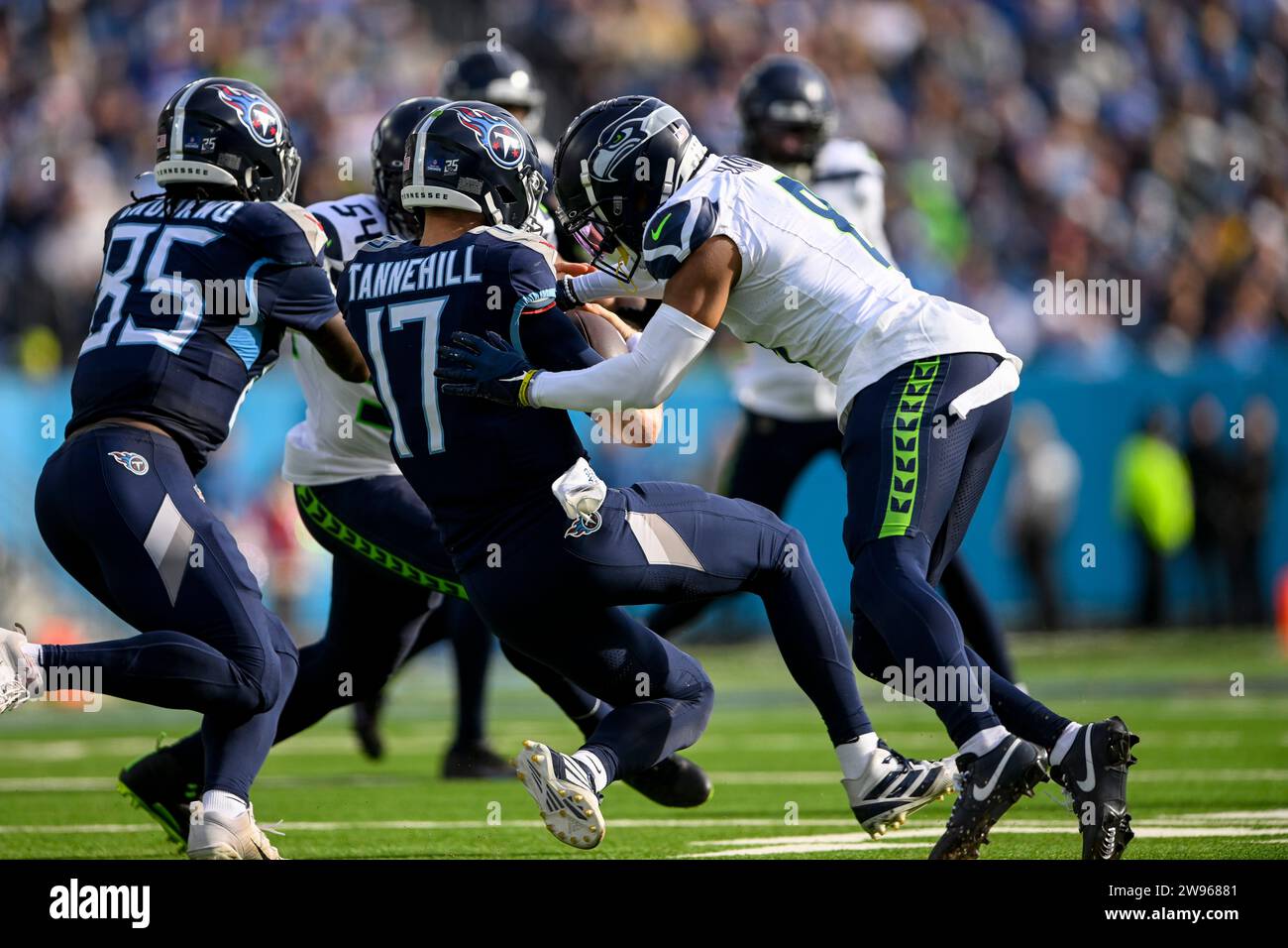 24 décembre 2023 : Seattle Seahawks Defensive Tackle Myles Adams (95 ...