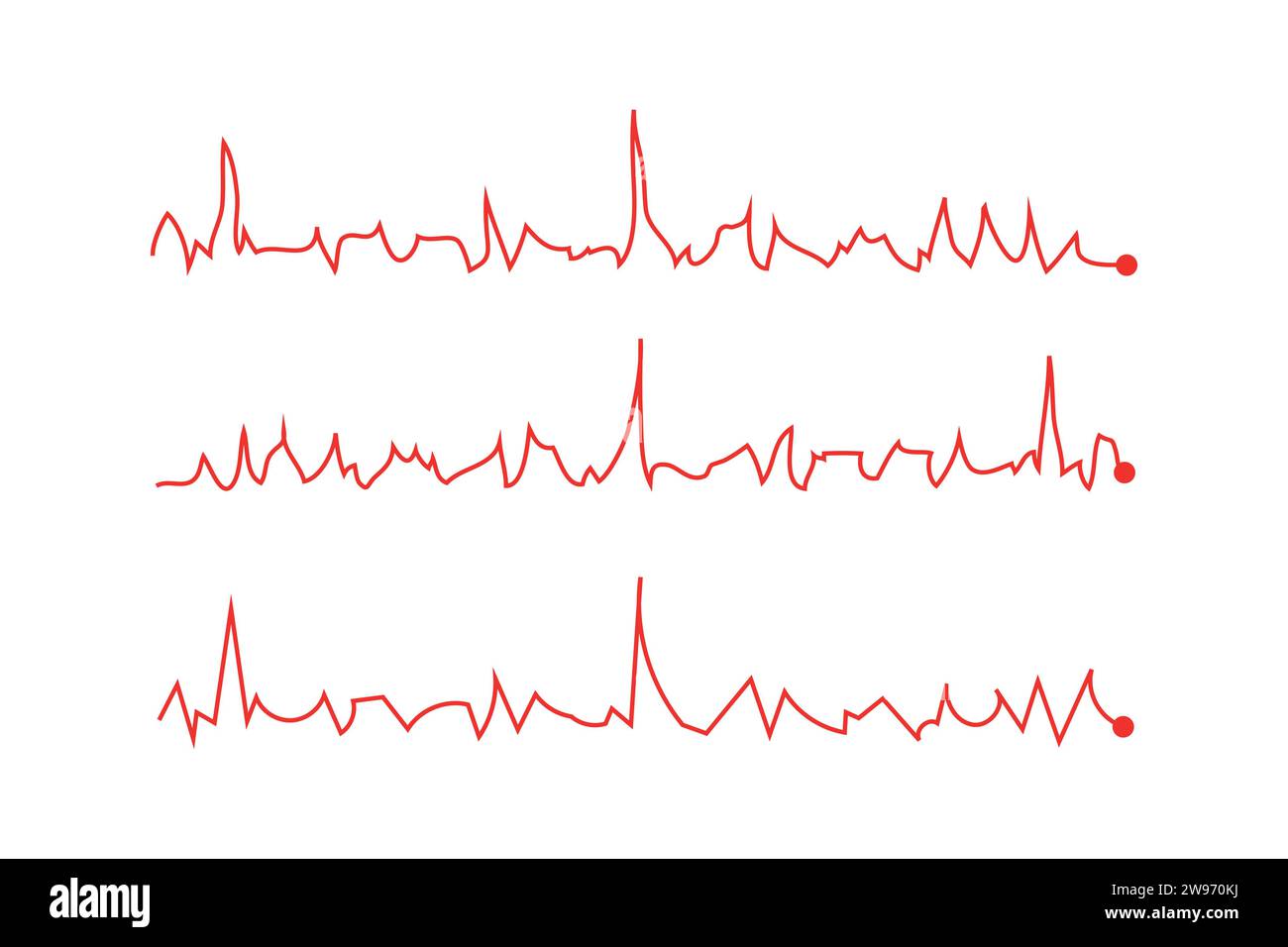 Symbole de l'icône de la ligne de battement cardiaque ECG, signe du ...