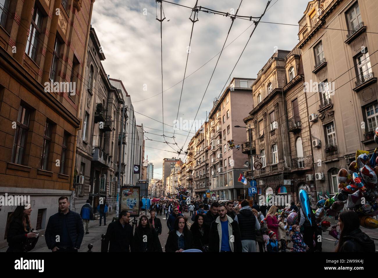 Photo du marché ulica otvorenog srca à Belgrade, serbie, le 1 janvier ...