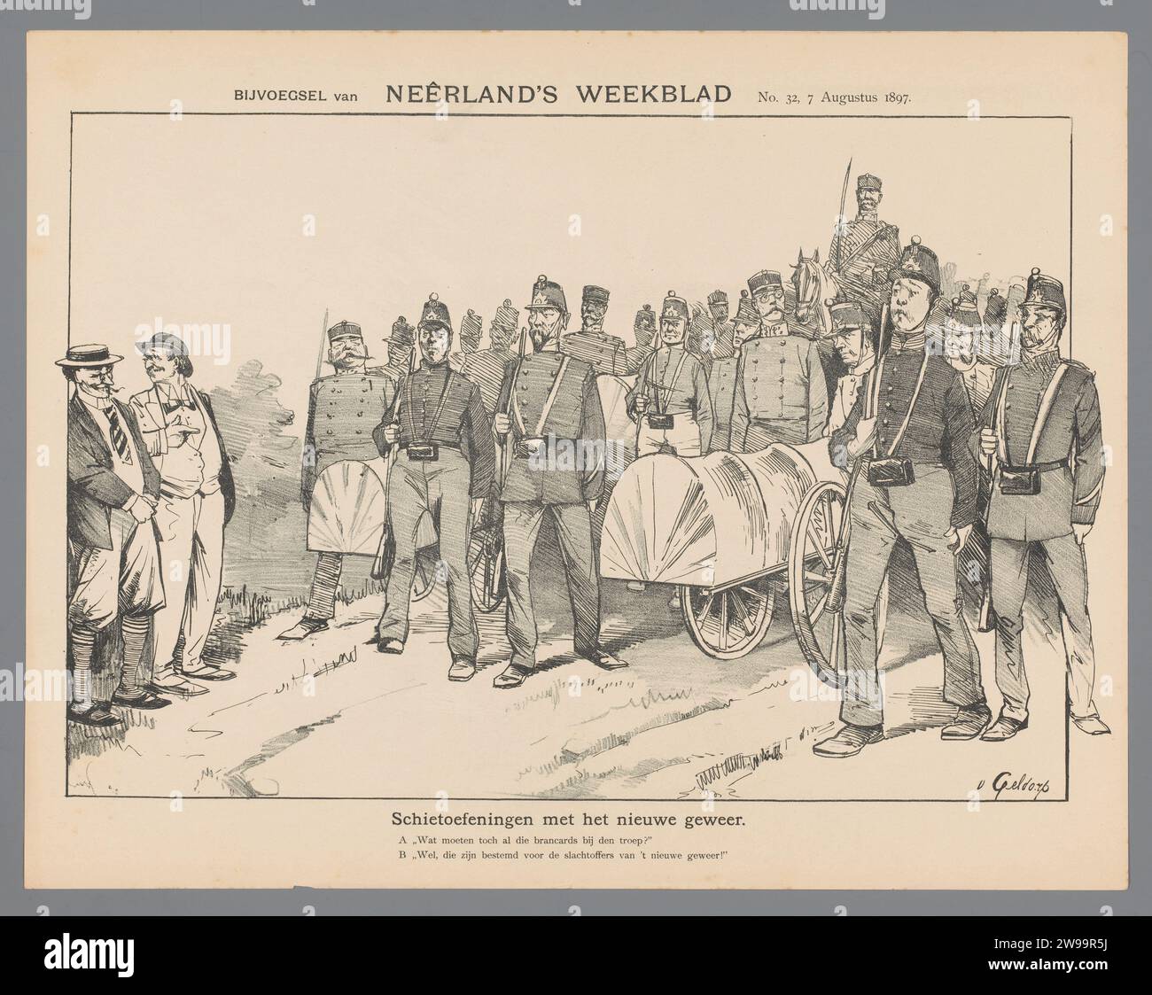 Exercices de tir avec le nouveau fusil, Petrus van Geldorp, 1897 armes ...