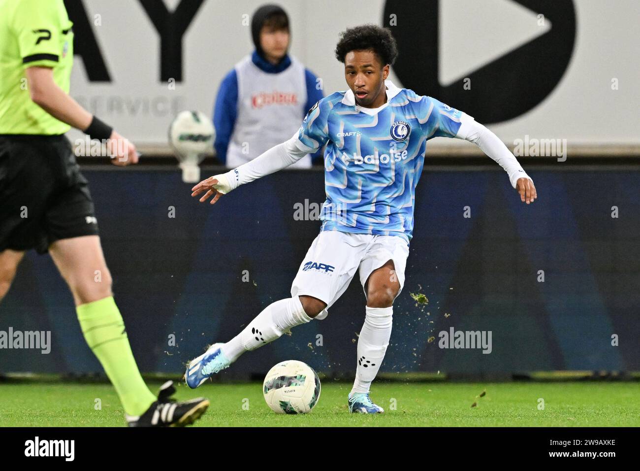Malick Fofana (19) de AA Gent photographié lors de la Jupiler Pro ...